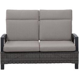 siena GARDEN Gartenlounge-Bank &raquo;CORIDO Lounge 2er Sofa in charcoal grey&laquo; Gestell Alu matt anthrazit, mit Sitz- u. R&uuml;ckenkissen taupe meliert Aluminium, Polyethylen