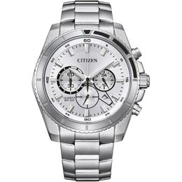 Citizen Herren Chronograph Armbanduhr, Quarzuhr, Herrenuhr, Edelstahlarmband silber