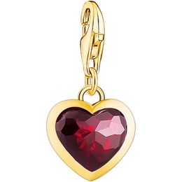 Thomas Sabo Damen Thomas Sabo Charm Herz &raquo;Charm Rot&laquo; mit Zirkonia (synth.) gold