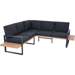 siena GARDEN Gartensofa &raquo;BARI&laquo; Aluminium, teaklook, inkl. Kissen, Dining-Set 2-teilig Bezug: 100% Polypropylen