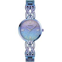 Guess Damen Quarzuhr &raquo;CORAL&laquo; Armbanduhr, Damenuhr, Edelstahlarmband blau