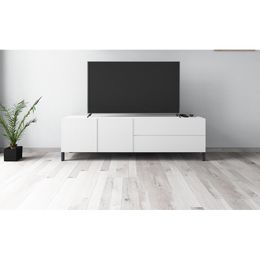borchardt M&ouml;bel borchardt M&ouml;bel Lowboard &raquo;Sophia, TV-Schrank Breite 152 cm&laquo; Metallf&uuml;&szlig;e, grifflose Optik wei&szlig; Holzwerkstoff