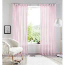 OTTO home Gardine &raquo;XANA mit Schlaufen&laquo; Schlaufen 1 Stk. tlg. Bestseller, einfarbig, 1 bzw. 2 Schals, pflegeleicht, Schal rosa Voile, Polyester