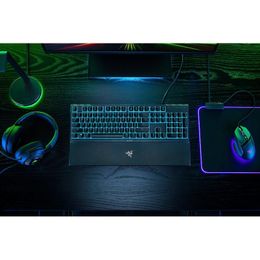 Razer Gaming-Tastatur &raquo;Ornata V3 X&laquo; (Handgelenkauflage USB-Anschluss UV-Schutzbeschichtung Ziffernblock ergonomische Form) schwarz 