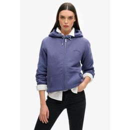 Superdry Damen Kapuzensweatjacke &raquo;BORG LINED ZIPHOOD&laquo; blau L