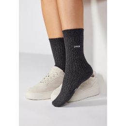 Copenhagen Studios Damen Basicsocken 1 Paar tlg. gerippt mit Logo Stickerei 43-46