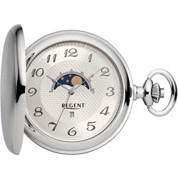 Regent Uhren Regent Herren Taschenuhr &raquo;P730&laquo; Quarzuhr, Herrenuhr, Mondphase, Datum, Acrylglas silber