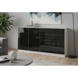 borchardt M&ouml;bel borchardt M&ouml;bel Sideboard &raquo;Vaasa, Kommode mit 2 T&uuml;ren und 4 Schubk&auml;sten auf Kugelf&uuml;hrungen&laquo; schwarz Holzwerkstoff