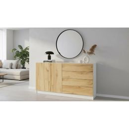 borchardt M&ouml;bel borchardt M&ouml;bel Sideboard &raquo;Vaasa, Kommode mit 2 T&uuml;ren und 4 Schubk&auml;sten auf Kugelf&uuml;hrungen&laquo; wei&szlig; Holzwerkstoff