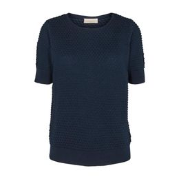 Freequent Damen Freequent Kurzarmpullover &raquo;FQDODO-PU-DOTTIE-SS&laquo; mit sch&ouml;ner Struktur blau XS