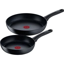 Tefal Pfannen-Set &raquo;Black Stone&laquo; Aluminium Set, 1x Bratpfanne &Oslash; 24 cm, 1x Bratpfanne &Oslash; 28 cm, H&ouml;he 5 cm, 2 Stk. tlg. Aluminium, Mineralia Antihaft, Thermo-