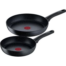 Tefal Pfannen-Set &raquo;Black Stone&laquo; Aluminium Set, 1x Bratpfanne &Oslash; 24 cm, 1x Bratpfanne &Oslash; 28 cm, H&ouml;he 5 cm, 2 Stk. tlg. Aluminium, Mineralia Antihaft, Thermo-