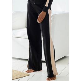 s.Oliver Damen s.Oliver Sweathose Loumngehose mit Kontraststreifen und Pipings, Loungewear schwarz 32/34, N-Gr
