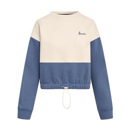 Bench Sweatshirt in Wei&szlig;/ Dunkelblau - 55% | Gr&ouml;&szlig;e 36 | Damen-sweatshirts-jacken
