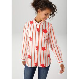 Aniston Bluse in Wei&szlig;/ Rot - 68% | Gr&ouml;&szlig;e 38 | Damen-blusen