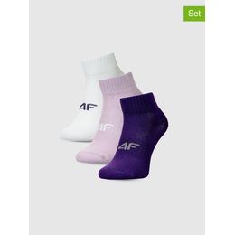 4F 3er-Set: Socken in Lila/ Wei&szlig; - 45% | Gr&ouml;&szlig;e 32-34 | Kinder-socken-strumpfhosen