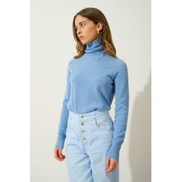 AUTHENTIC CASHMERE Kaschmir-Rollkragenpullover "Cassy" in Hellblau - 60% | Gr&ouml;&szlig;e L | Damen-pullover-cardigans