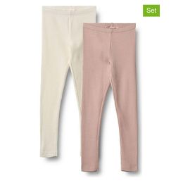 Wheat 2er-Set: Leggings "Jules" in Rosa/ Creme - 59% | Gr&ouml;&szlig;e 98 | Kinderhosen