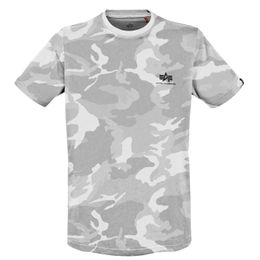 Alpha Industries Basic Alpha T-Shirt Small Logo white camo, Gr&ouml;&szlig;e L