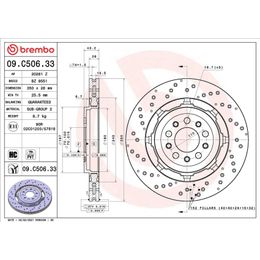 Brembo Bremsscheibe 09.C506.33 hinten rechts links Gelocht/innenbel. 350mm f&uuml;r ALFA ROMEO 50571044 50543506