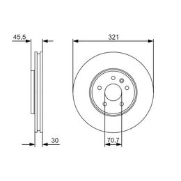 Bosch Bremsscheibe 0 986 479 667 vorne rechts links bel&uuml;ftet 321mm f&uuml;r VAUXHALL OPEL 13586854 13502826 569092