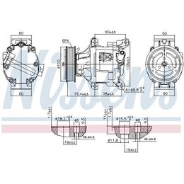 NISSENS Kompressor, Klimaanlage 89324 12V f&uuml;r FIAT LANCIA CHRYSLER 71785267 K46819144 71797095