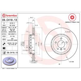 Brembo Bremsscheibe TWO-PIECE DISCS LINE 09.C418.13 hinten rechts links 345mm f&uuml;r BMW (BRILLIANCE) 34216763827