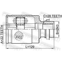 FEBEST Gelenksatz, Antriebswelle 0511-BL16MTRH vorne rechts 76mm f&uuml;r MAZDA FG05-25-500D FG05-22-520A FG05-22-520