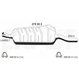 Ernst Mittelschalld&auml;mpfer 275002 f&uuml;r BMW