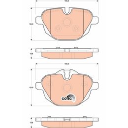 TRW Bremsbelagsatz, Scheibenbremse GDB1840 hinten rechts links mit Zubeh&ouml;r f&uuml;r BMW (BRILLIANCE) 6885451 6798193 6788284