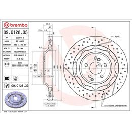 Brembo Bremsscheibe 09.C128.33 hinten rechts links innenbel&uuml;ftet 360mm f&uuml;r MERCEDES-BENZ A2224232012 2224232012