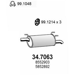 Asso Endschalld&auml;mpfer 34.7063 f&uuml;r VAUXHALL OPEL 5852903 5852949 5852888