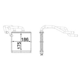 Mahle W&auml;rmetauscher, Innenraumheizung AH 254 000S f&uuml;r NISSAN 27140EY20A 27140BR22C 27140BR20A
