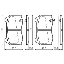Bosch Bremsbelagsatz, Scheibenbremse 0 986 494 310 vorne rechts links f&uuml;r SUBARU NISSAN D10F0CD00C D10F0CD026 D10F0CD028
