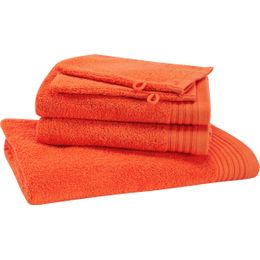 w&auml;schepur w&auml;schepur 5-tlg. Frottier-Sparset, Orange, Gr. 0 - 5-teiliges Sparset, Handt&uuml;cher, 100% Baumwolle