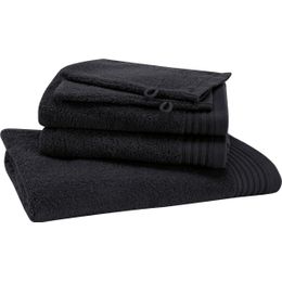 w&auml;schepur w&auml;schepur 5-tlg. Frottier-Sparset, Schwarz, Gr. 0 - 5-teiliges Sparset, Handt&uuml;cher, 100% Baumwolle