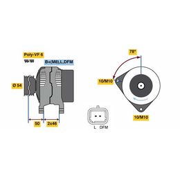 Bosch Generator 0 986 080 190 14V 90A f&uuml;r PEUGEOT FIAT CITRO&Euml;N K9655296080 5702H0 9655858280
