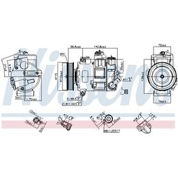 NISSENS Kompressor, Klimaanlage 890632 12V f&uuml;r SKODA VW SEAT CUPRA AUDI 1KD820803H 5Q0820803 5N0820803