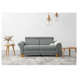 2,5-Sitzer Home Affaire "Lindgren", grau, B:185cm H:84cm T:93cm, 100% Polyester, Sofas, wahlweise mit TV-Funktion, links oder beidseitig, Kopfteilverstellung