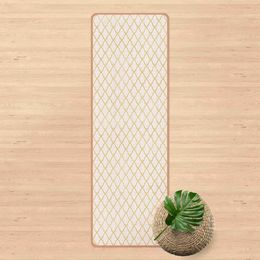 Yogamatte Kork - Orientalisches Muster mit goldenen Ornamenten - Illustration beige Training Fliesenoptik Gymnastik rutschfest