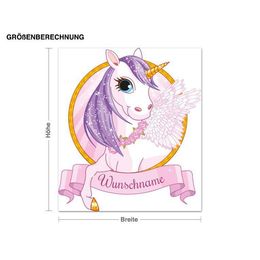 Wandtattoo - Glitzerndes Einhorn - Tiere modern selbstklebend Wandaufkleber Einhorn Kinderzimmer Baby M&auml;dchen Jungen