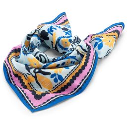 LANIUS Unisex-Halstuch Paisleymuster, Blau-Rosa