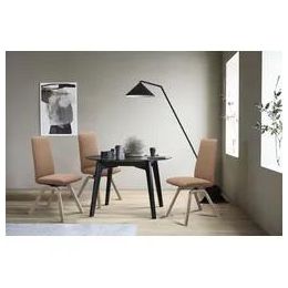 Polsterstuhl stressless "Laurel", braun (latte batick, schwarz), B:49cm H:105cm T:60cm, Leder BATICK: BATICK ist ein leicht korrigiertes, durchgef&auml;rbtes und genarbtes M&ouml;belleder, bei dem die meisten Unebenheiten und Spuren in der Regel entfernt wurden., St&uuml;hle, Polsterstuhl, High Back, Gr&ouml;&szlig;e L, mit schr&auml;ggestellten Beinen in Schwarz
