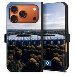 DeinDesign iPhone 17 Pro Handy Klapph&uuml;lle Handyh&uuml;lle aus Kunst Leder schwarz Flip Case Hsv Hamburger Sv Stadium Sideflip mit Lasche