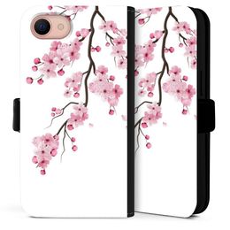 DeinDesign iPhone 16e Handy Klapph&uuml;lle Handyh&uuml;lle aus Kunst Leder schwarz Flip Case Aisa Japan Cherry Blossom Sideflip mit Lasche