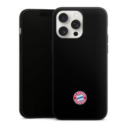 DeinDesign iPhone 15 Pro Max Handy Premium Silikon H&uuml;lle Handyh&uuml;lle schwarz Case Fcb Fc Bayern M&uuml;nchen Logo Silikon Premium Case