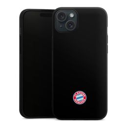 DeinDesign iPhone 15 Plus Handy Premium Silikon H&uuml;lle Handyh&uuml;lle schwarz Case Fcb Fc Bayern M&uuml;nchen Logo Silikon Premium Case