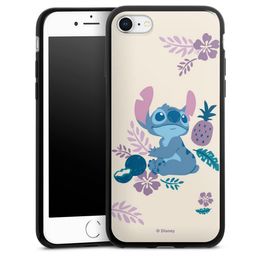 DeinDesign iPhone SE (2020) Handy Slim Case extra d&uuml;nn Silikon Handyh&uuml;lle schwarz H&uuml;lle Flowers Official Licensed Product Lilo & Stitch Silikon Slim Case