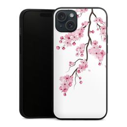 DeinDesign iPhone 15 Plus Handy Premium Silikon H&uuml;lle Handyh&uuml;lle schwarz Case Aisa Japan Cherry Blossom Silikon Premium Case