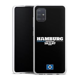 DeinDesign Galaxy A51 Handy Silikon H&uuml;lle Case wei&szlig; Handyh&uuml;lle Hamburg Official Licensed Product Hsv Silikon Case